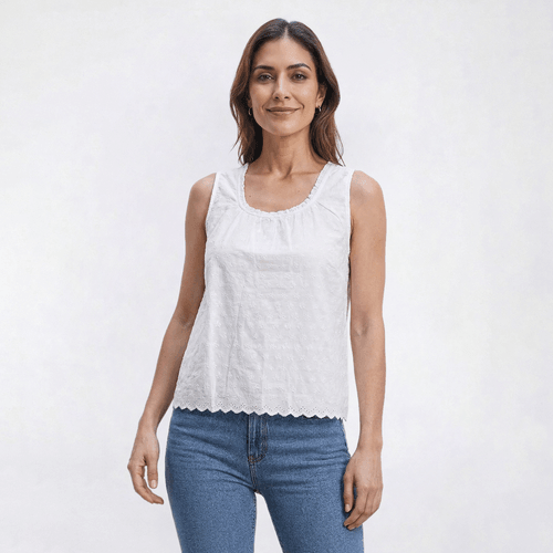 Click here for Petite Architect(R) Embroidered Scallop Hem Blouse prices
